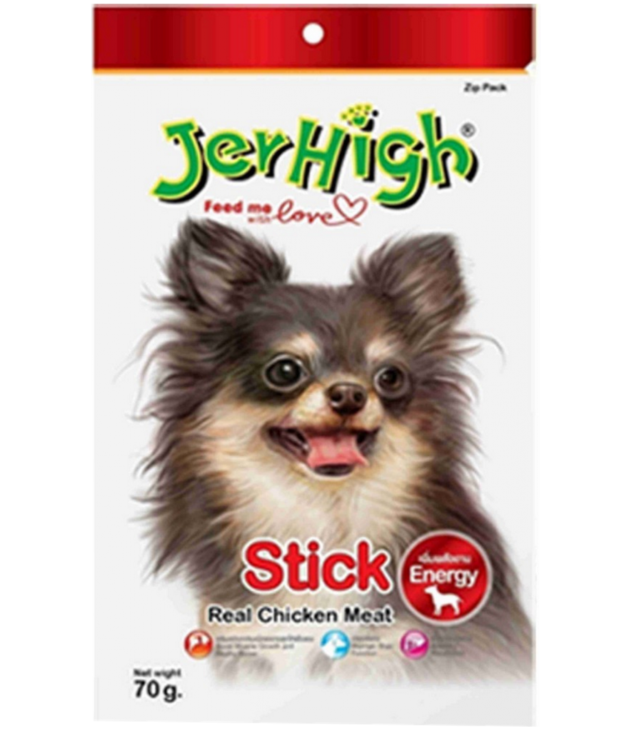 Jerhigh Dog Snack Stick Real Chicken Meat Dog Treats (70gm ...