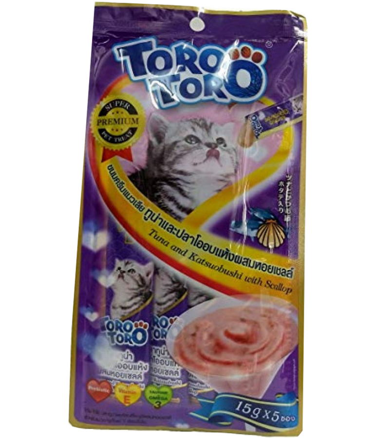 Toro Toro Cat Snack Tuna and Katsuobushi with Scallop 15x5pc ...