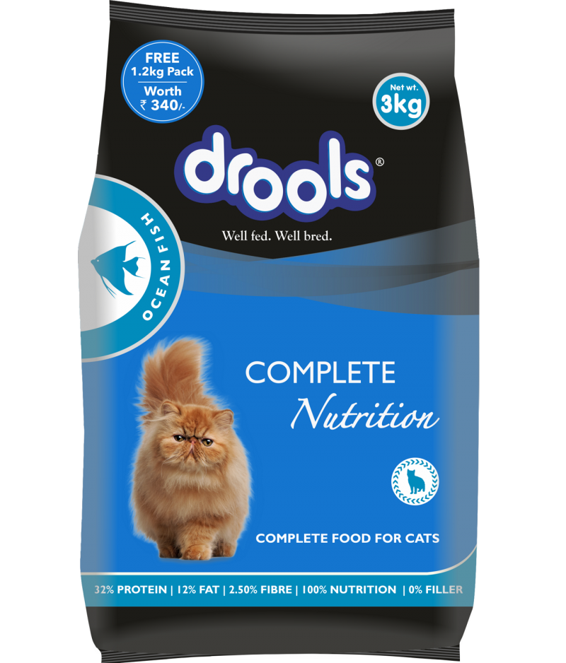 Drools Cat Food Mackerel Flavour 3 kg (Free 1.2kg) | Poshaprani.com
