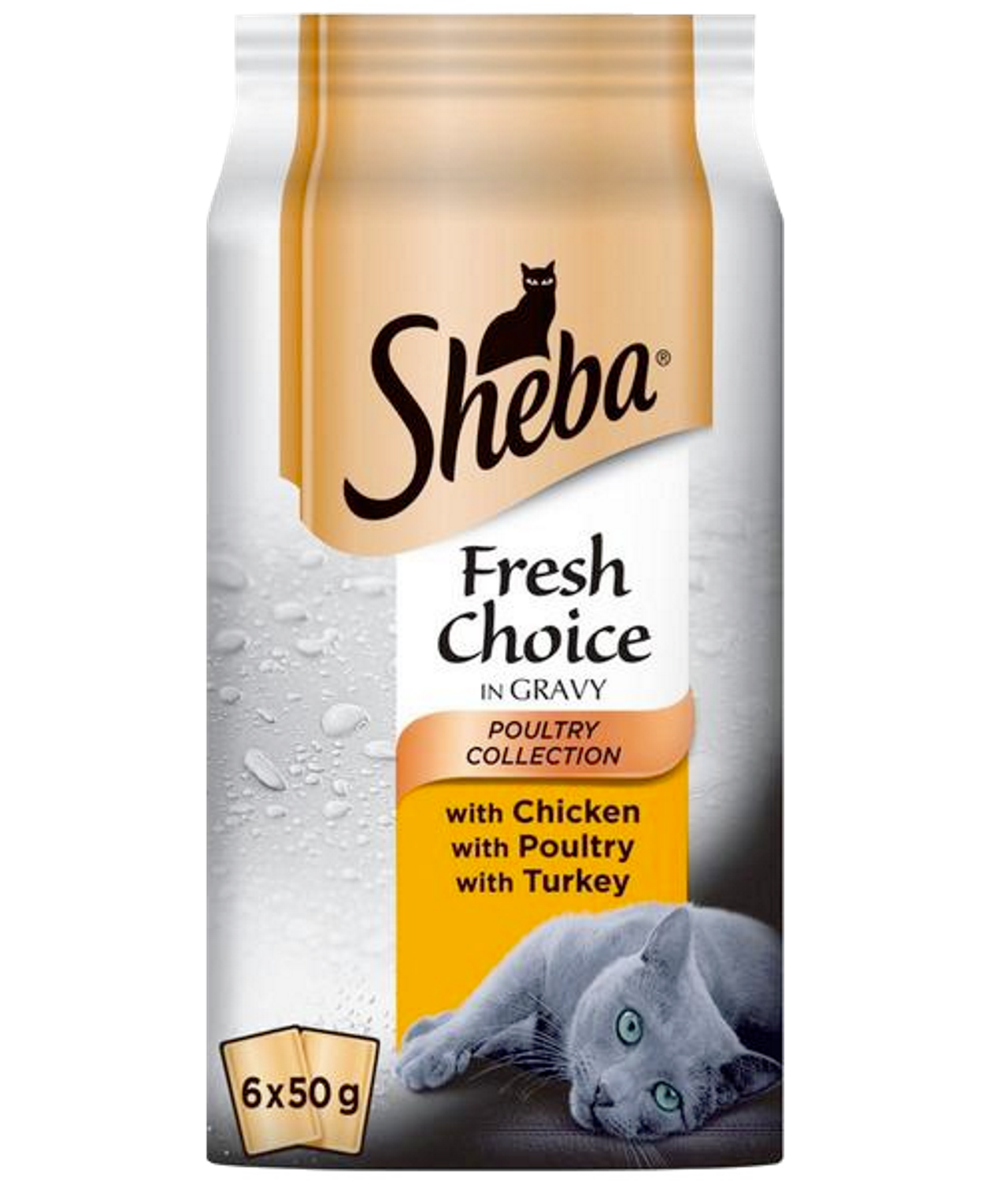 Sheba Pouch Poultry Collection in Gravy Chicken, Poultry and Turkey For ...