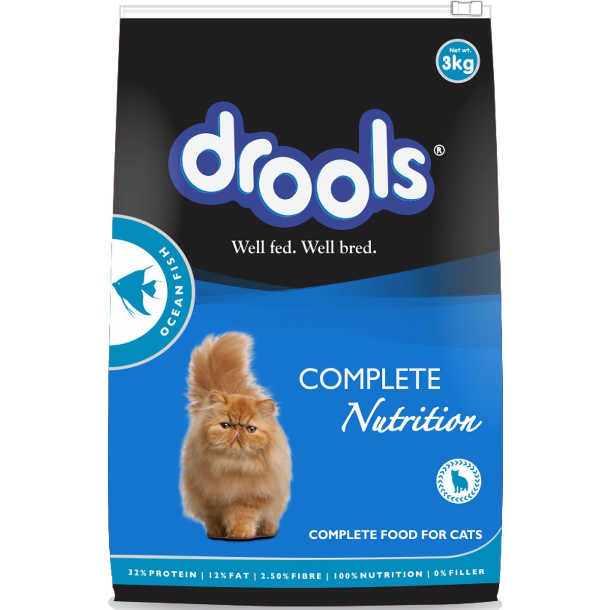 Drools Adult Cat Food Ocean Fish 1.2kg (Extra 20%) | Poshaprani.com